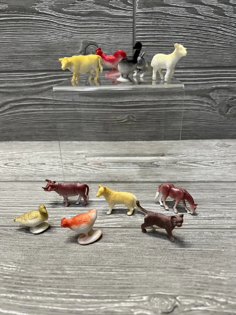 VINTAGE TOYS MINI PVC Farm Animals Figures Lot of 11 Assorted Small ...
