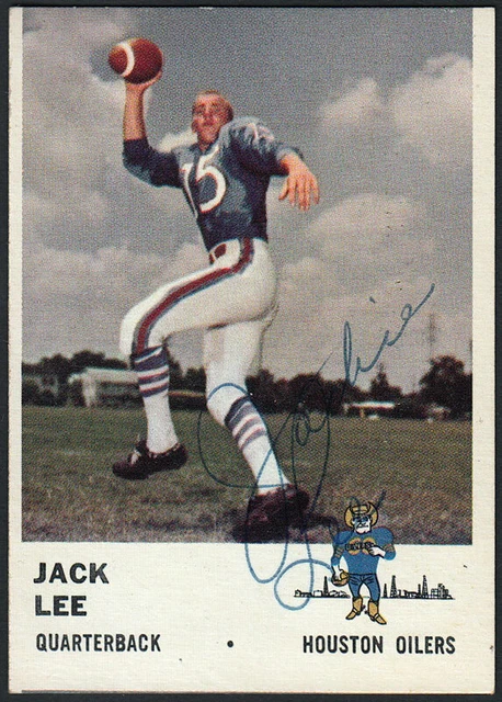 CARTE DE FOOTBALL dédicacée Jack Lee 1961 Fleer #167 Houston Oilers EUR ...