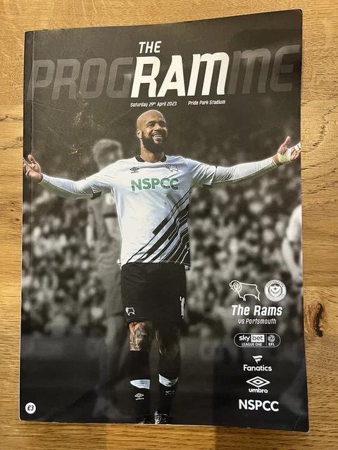 DERBY COUNTY VS Portsmouth Official Matchday Programme - League 1 - 29 ...
