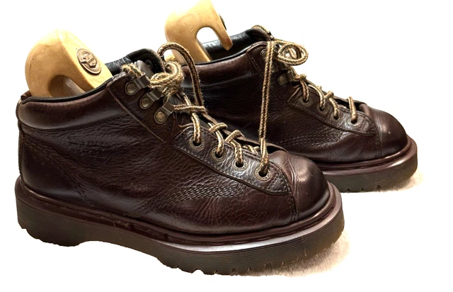 VINTAGE DR MARTEN Docs Boots 6 Leather Brown 8287 Chunky Grunge England ...