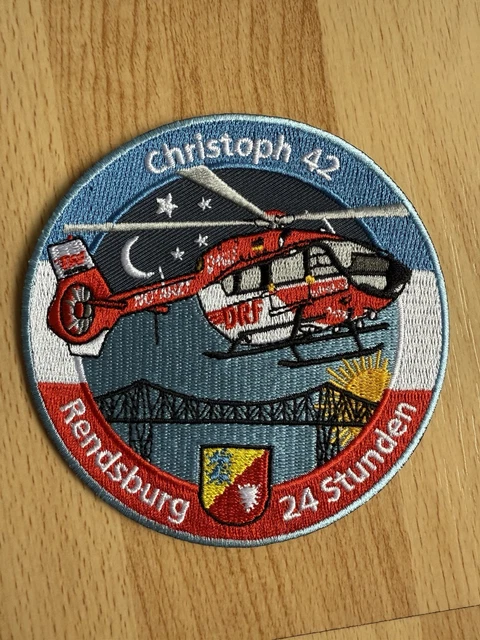 AUFNÄHER PATCH RETTUNGSHUBSCHRAUBER Christoph 42 Rendsburg DRF RTH Luftrettung EUR 55,00 ...