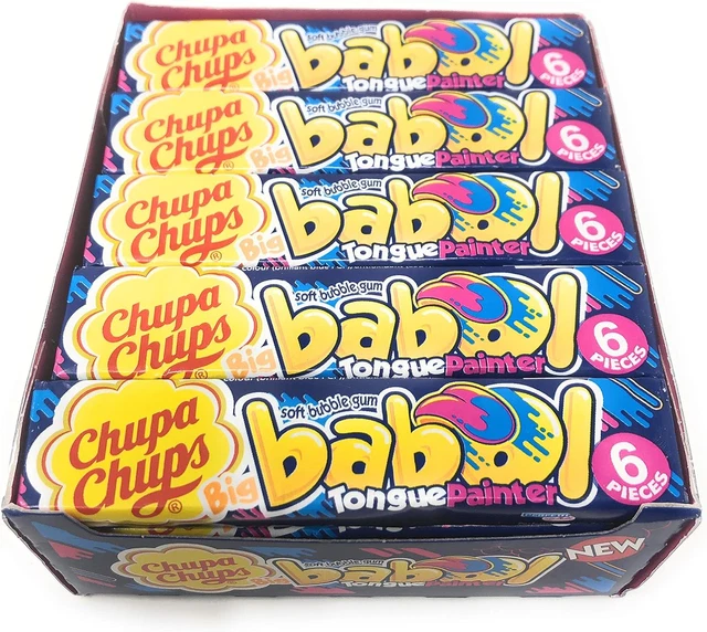 CHUPA CHUPS BIG Babol Bubble Gum - Blue Raspberry Tongue Painter 6 Gums ...