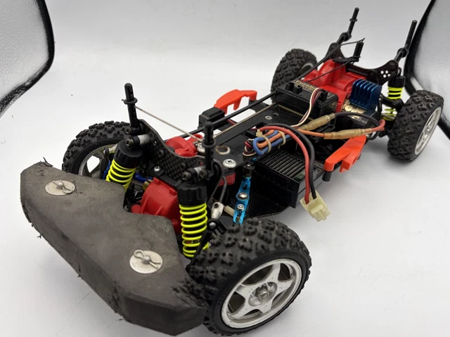FOR PARTS TAMIYA TA-02 TA02 FRP chassis with motor and ESC vintage rare ...