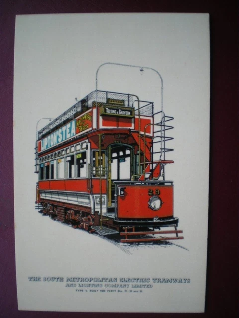 POSTCARD BUS TRAM The South Metroplolitain Electric Tramway Tram No 29 ...
