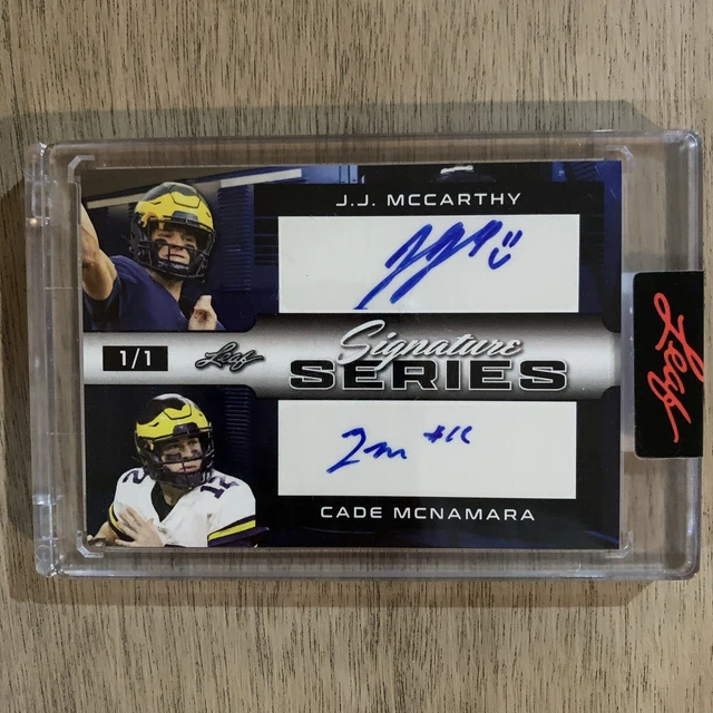 J.J. MCCARTHY CADE MCNAMARA 2022 Leaf Michigan Signature Series double ...