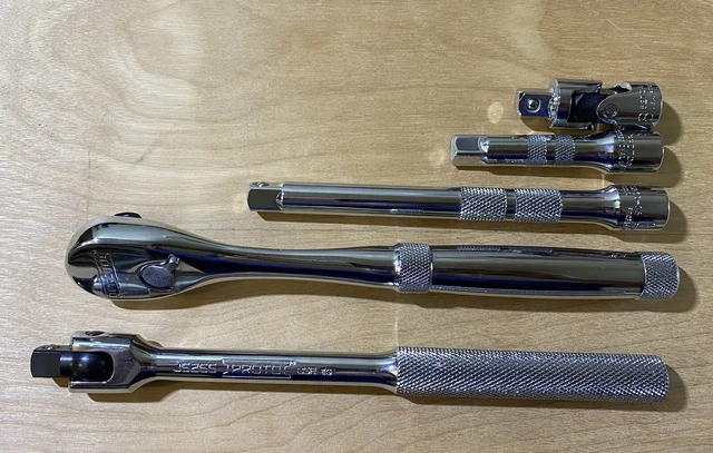 STANLEY PROTO 3/8 Ratchet Set Breaker Bar, Extension, Universal Joint ...