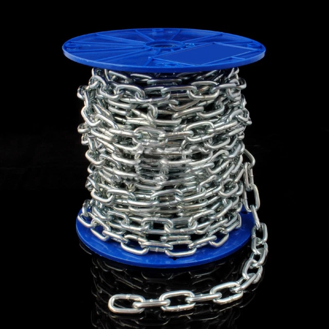 STAHLKETTE RUNDSTAHLKETTE EISENKETTE Gliederkette verzinkt DIN 5685 EUR 6,49 - PicClick DE