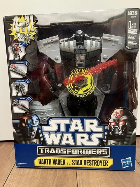 STAR WARS TRANSFORMERS Darth Vader Star Destroyer Robot Vehicle Toy ...