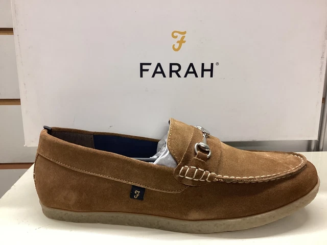 FARAH SLIP ON Shoes Cognac Suede Men's Casual Size UK 8 EU 42 £19.99 ...