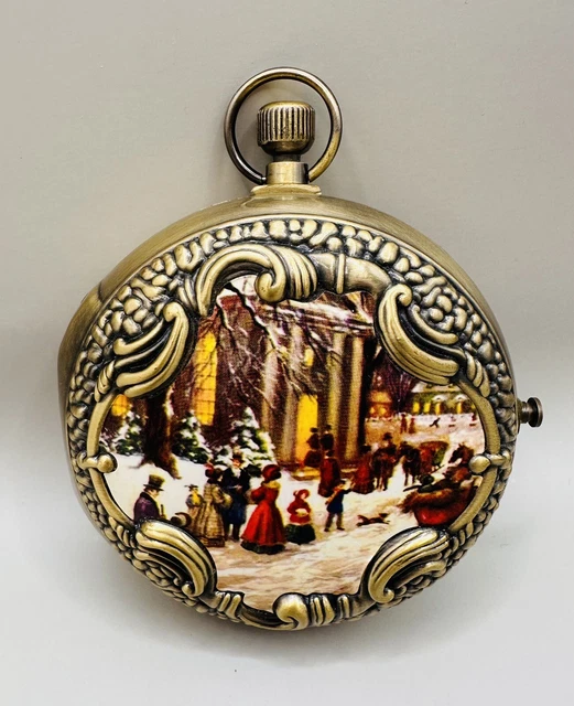 MR CHRISTMAS ANIMATED Railroad Choo-Choo Train Pocket Watch Musical ...