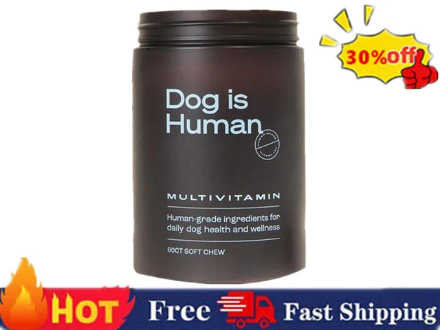 DOG IS HUMAN Daily Multivitamin Dog-Health & Wellness Beef Flavor 60 ...