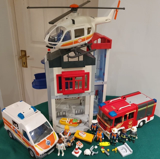 PLAYMOBIL FIRE & Rescue Bundle, Fire Engine, Station, Helicopter ...