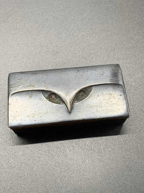 ANCIENNE BOITE A Timbre Tête De Hibou Vintage Stamp Box GES GESCH EUR ...
