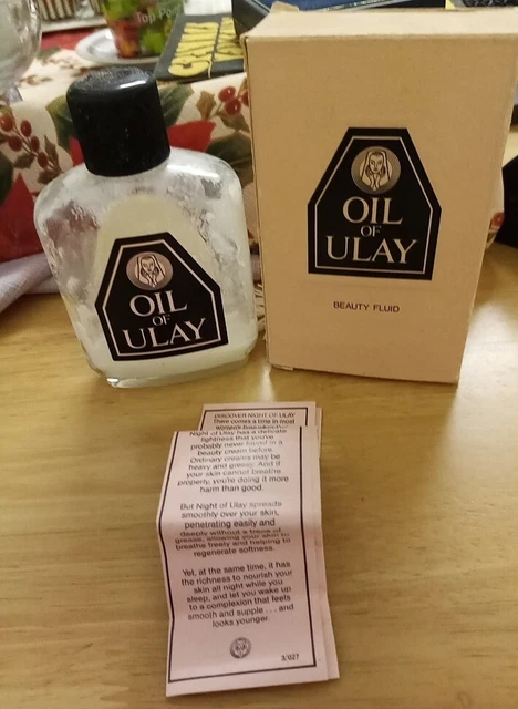 VINTAGE GLASS OIL Of Ulay 125Ml Size, With Approx 10Ml Left, Boxed ...