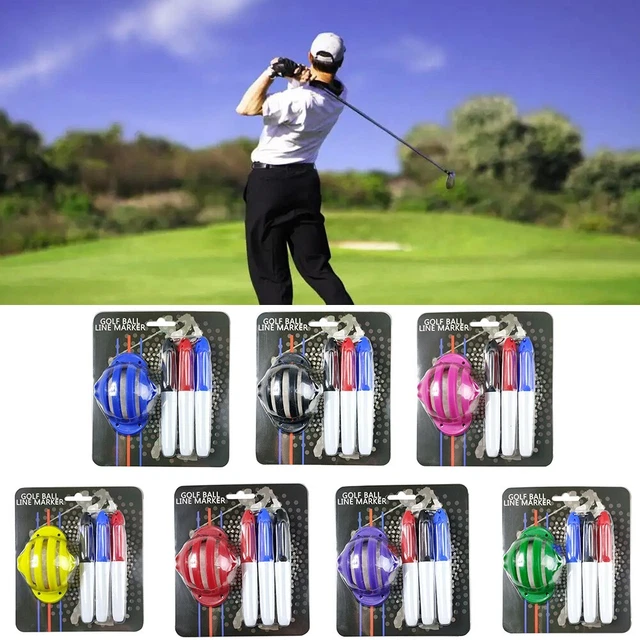 GOLF BALL LINER Triple Track Marker Stencil + 3 Pen Aids Improve ...