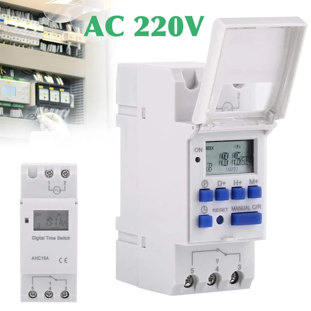 DIN RAIL CONTROL Timer Relay Weekly Programmable Digital Switch 15A ...