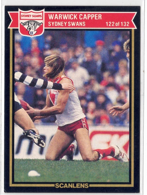 SCANLENS 1987 VFL FOOTY CARD WARWICK CAPPER SYDNEY SWANS Set # 122 N ...