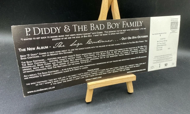 P DIDDY AND the Bad Boy Family - 2001 - ORIGINAL MUSIC ADVERT Post Card ...