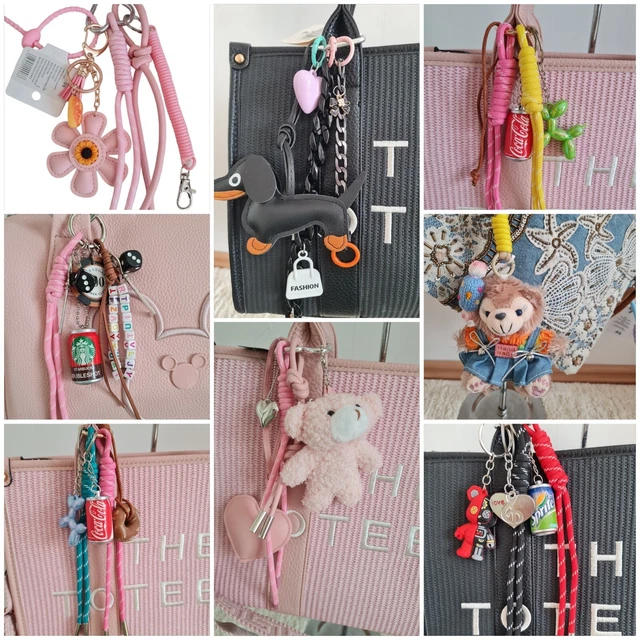 TASCHENANHÄNGER SET ANHÄNGER Tasche Kette Schlüssel coke Dackel Hund ...