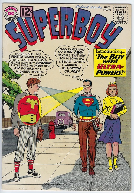 SUPERBOY 98 1962 VG- 3,5 Swan/Klein-c/a 1er Ultra Boy origine X-Ray ...