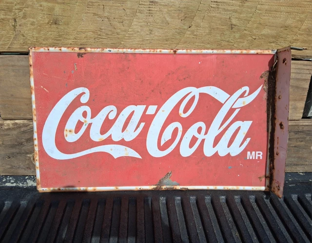 VINTAGE ORIGINAL 1944 Coca-Cola Coke Soda Metal Flange Sign As Shown MR 2 Sided £110.81 ...