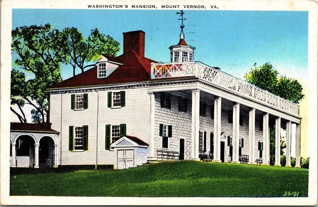 MOUNT VERNON GEORGE Washingtons Historic Mansion Virginia Exterior WB ...