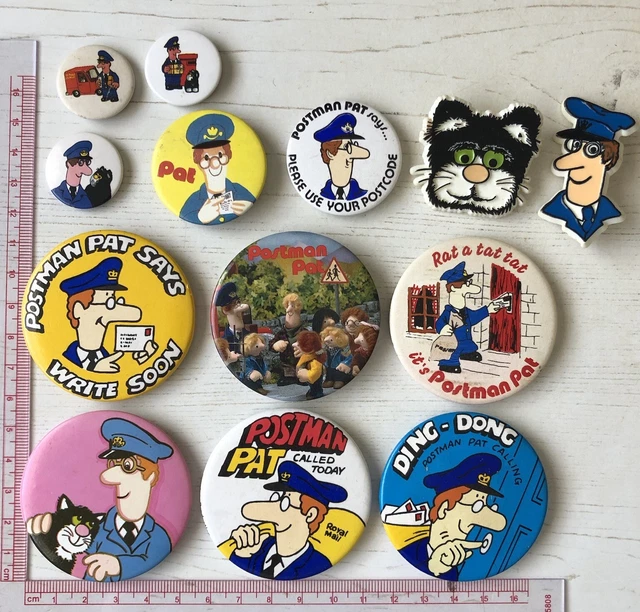 VTG OG BBC Children’s Television Show Postman Pat pin badges Job Lot ...