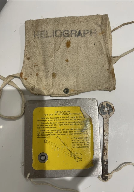 WW2 VINTAGE RAF heliograph signalling mirror with cloth case £21.00 ...