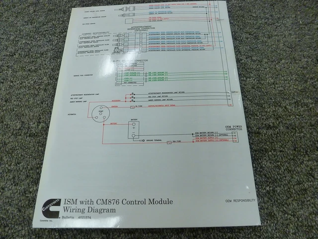 CUMMINS ISM ENGINE with CM876 Control Module Electrical Wiring Diagram ...