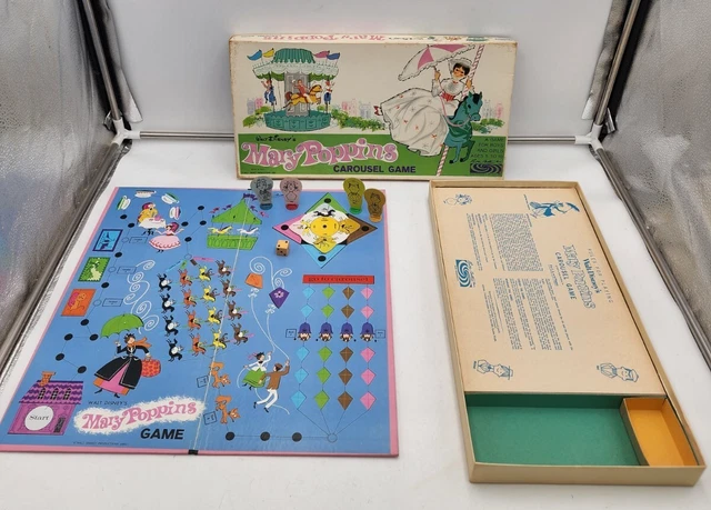 VINTAGE DISNEY MARY POPPINS CAROUSEL BOARD GAME 1964 PARKER BROTHERS ...