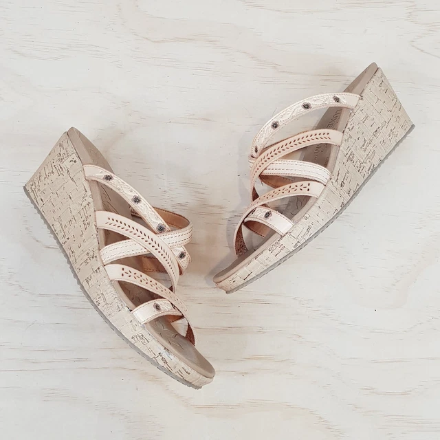 [ SKECHERS ] Womens Luxe Foam Cali Cork Wedge Sandals Shoes | Size EUR ...