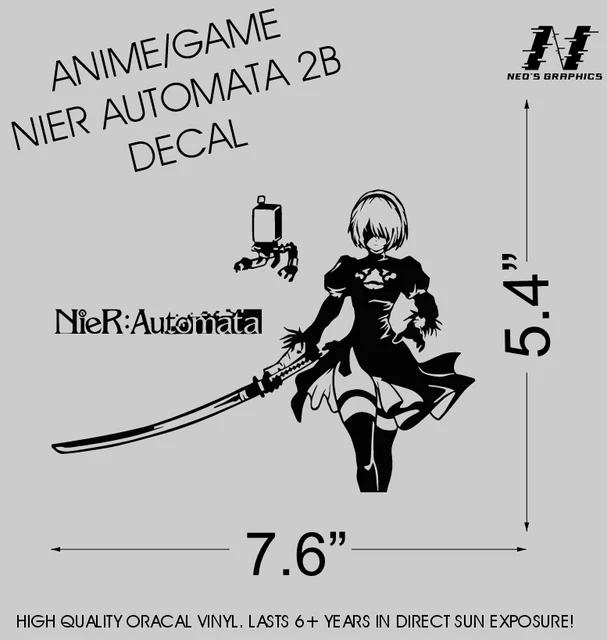 NIER AUTOMATA 2B Anime Game Kawaii Decal Sticker HD Car Vinyl Laptop ...