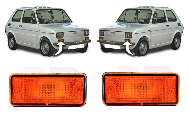 FOR FIAT 126P Facelift 84-00 Front Bumper Side Indicator Lamp Orange ...