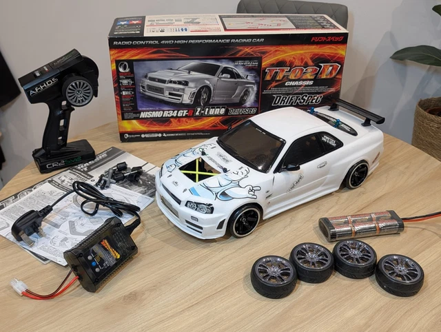 TAMIYA TT02 D 1/10 RC Nissan Skyline GTR R34 Drift Racer TT-02D Drift ...