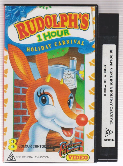 RARE VHS VIDEO Tapes RUDOLPH'S 1 HOUR HOLIDAY CARNIVAL Small Box ...