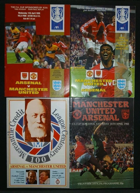 MANCHESTER UNITED V Arsenal - Big Match Football Programmes - 4 from ...