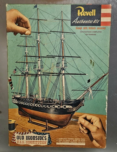 VINTAGE 1956 REVELL Model Ship Kit Old Ironsides U.S.S. Constitution 1/ ...