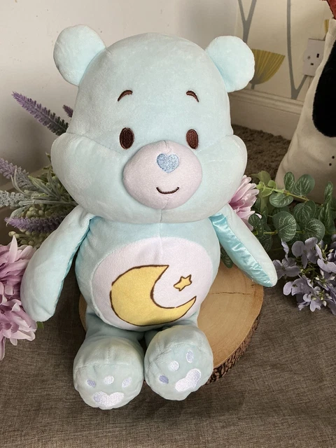 CARE BEAR BABY Bedtime Crinkle Sensory Soft Toy Plush Pastel Blue Teddy ...