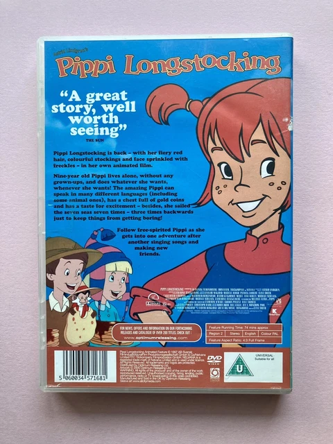 PIPPI LONGSTOCKING DVD (1997) Animated, Children's Animation, Astrid ...