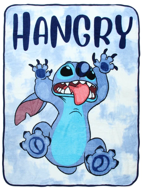 DISNEY LILO AND Stitch Hangry Stitch Micro Raschel Fleece Throw Blanket ...