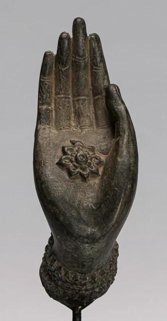 ANTIQUE THAI STYLE Southeast Asia Bronze Thai Hand - 23cm/9" $397.65 ...