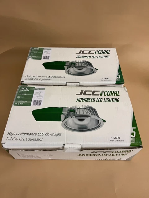 2 X JCC JC5400 HF3M Coral High Performance LED emergency Downlights Non ...