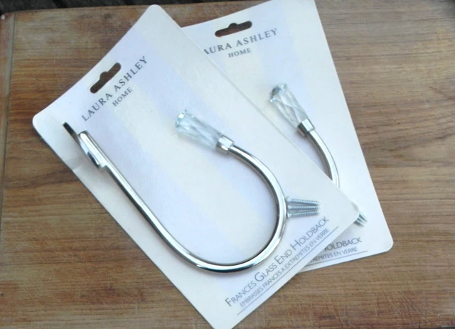 LAURA ASHLEY FRANCES Glass End Curtain Holdback/Tiebacks - 2 packs ...