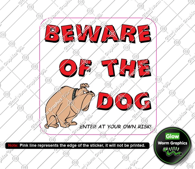 BEWARE OF THE Dog Looney Tunes Hector the Bulldog Window Door Sticker ...