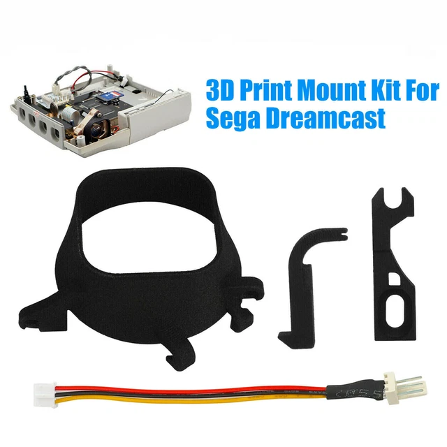3D PRINT MOUNT Mod Kit mit Riegel & Kabeladapter für SEGA Dreamcast Noctua EUR 14,60 - PicClick DE