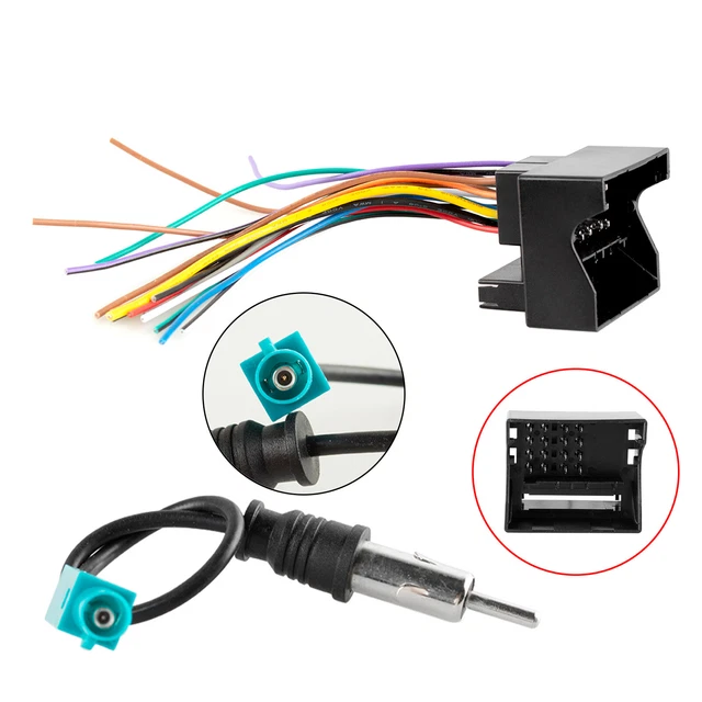 CAR RADIO WIRE HARNESS PLUG ANTENNA ADAPTER CONNECTOR FOR VW FOR BMW ...