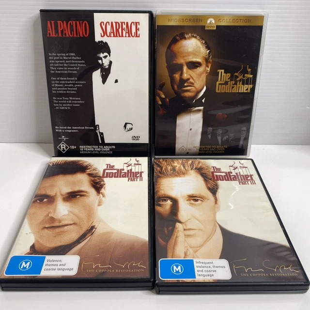 THE GODFATHER DVD Collection + Scarface (DVD, 2001, 4-Disc Set) Region ...