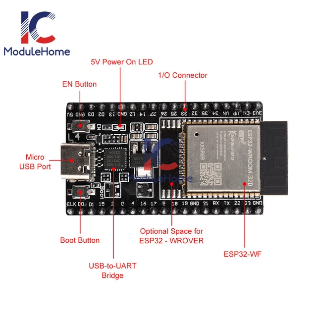 Carte Centrale Esp32 Devkitc Type C Esp32 Wrover Esp32 Wroom 32d U