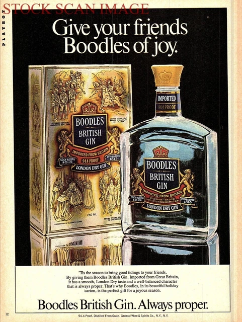1982 ADVERT BOODLES British London Dry Gin Original Drink Print Ad 717/ ...