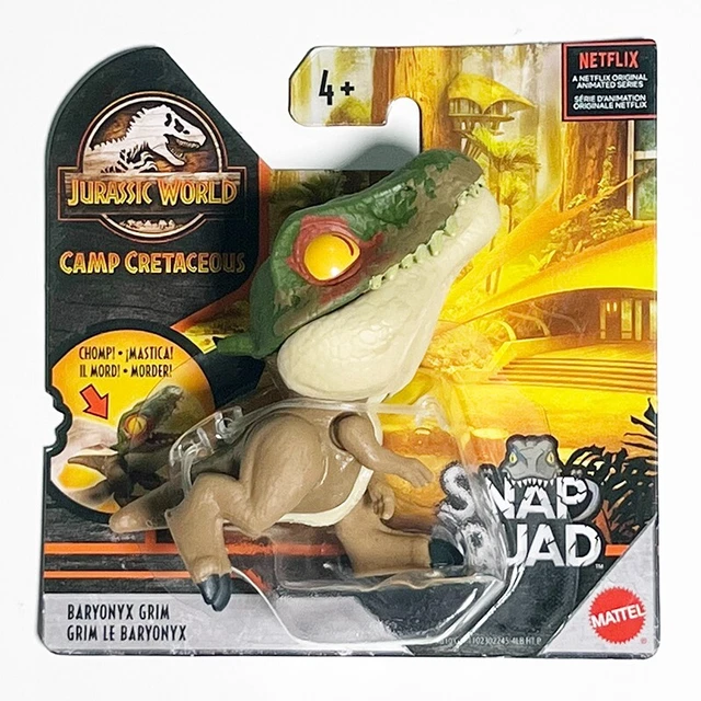 MATTEL JURASSIC WORLD Snap Squad Baryonyx Grim Dinosaur Camp Cretaceous ...